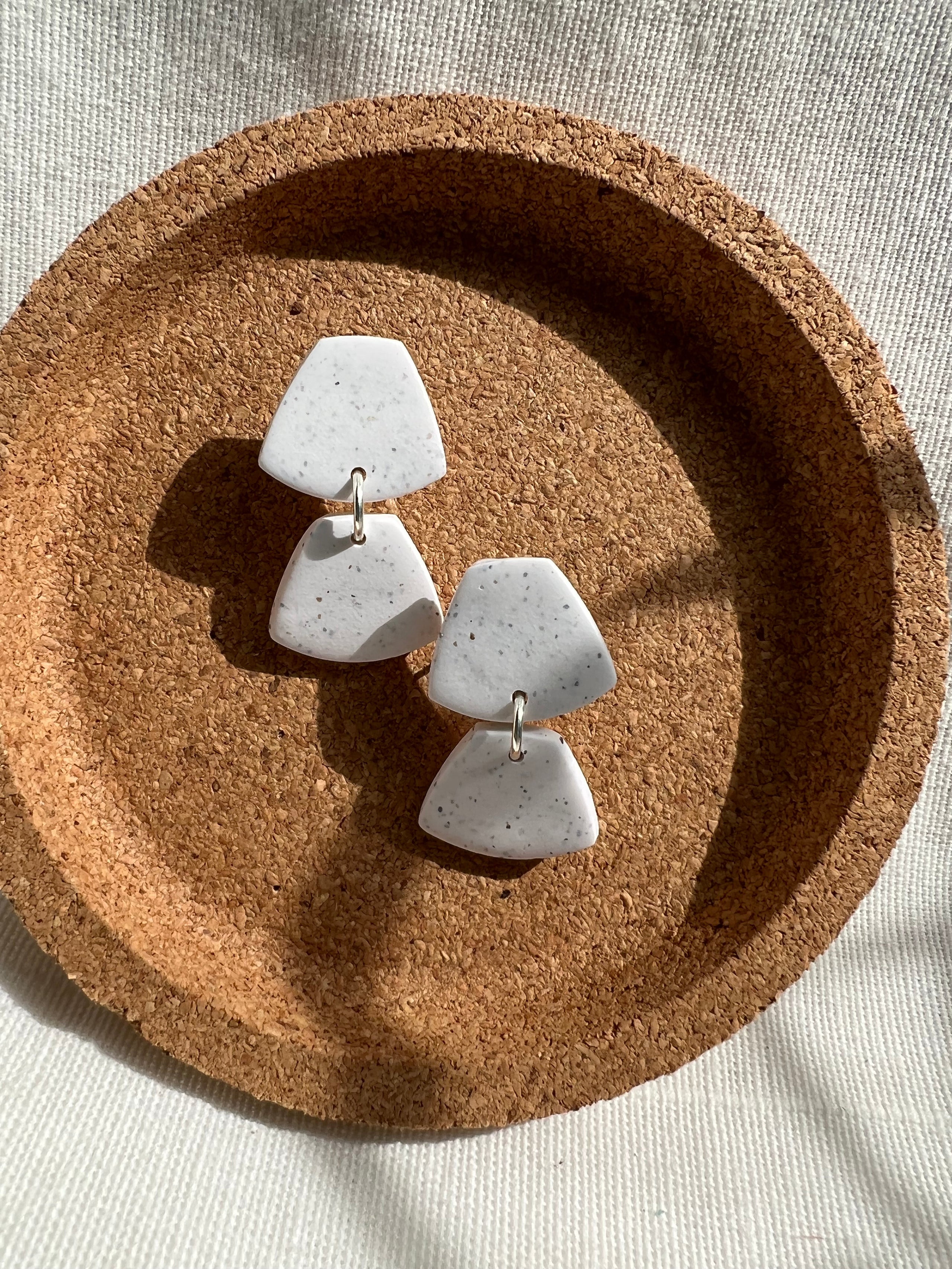 Speckled white polymer clay store